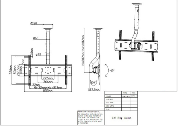 Electric Tv Bracket Ceiling Mount, Bossgoo.com의 고품질 Electric Tv Bracket Ceiling Mount